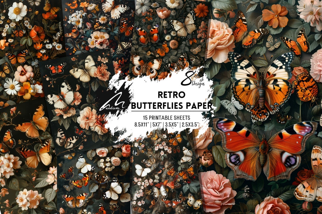 Butterfly Garden: Printable Floral and Butterfly Art Sheets Spring ...