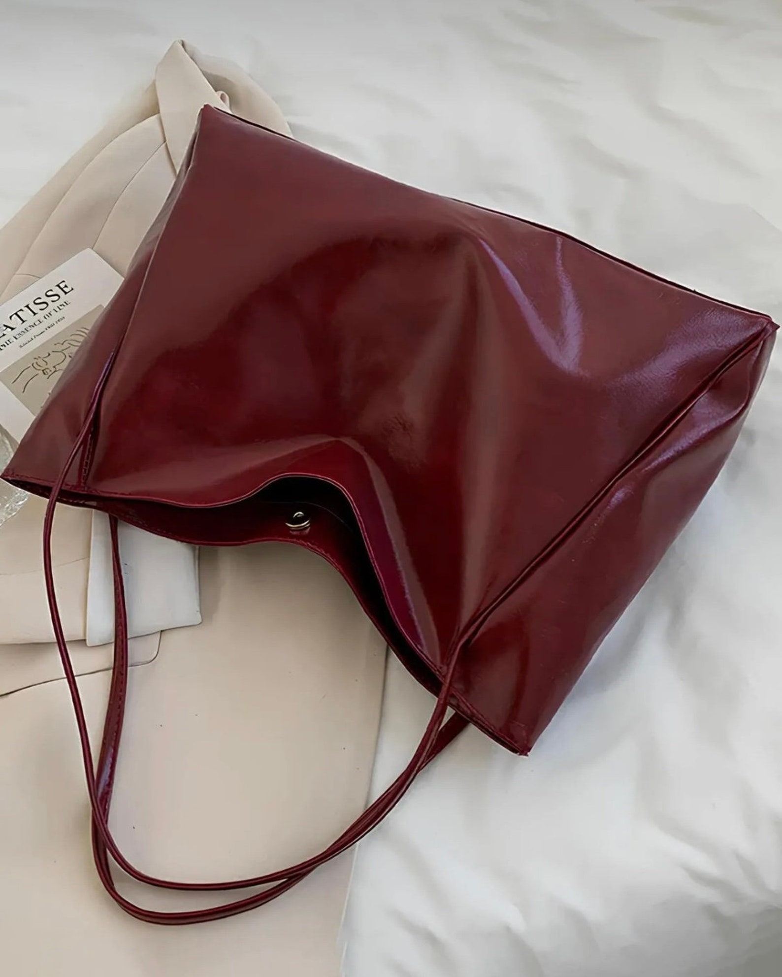 Cherry Red Bag, Vintage Bag, Vintage Shoulder Bag, Leather Tote, Soft ...