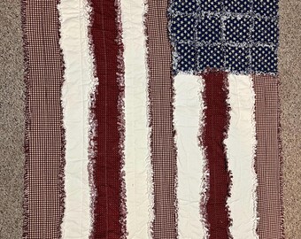 American Heritage Large Rag Quilt Throw Navy Blue, Cornflower Blue ...