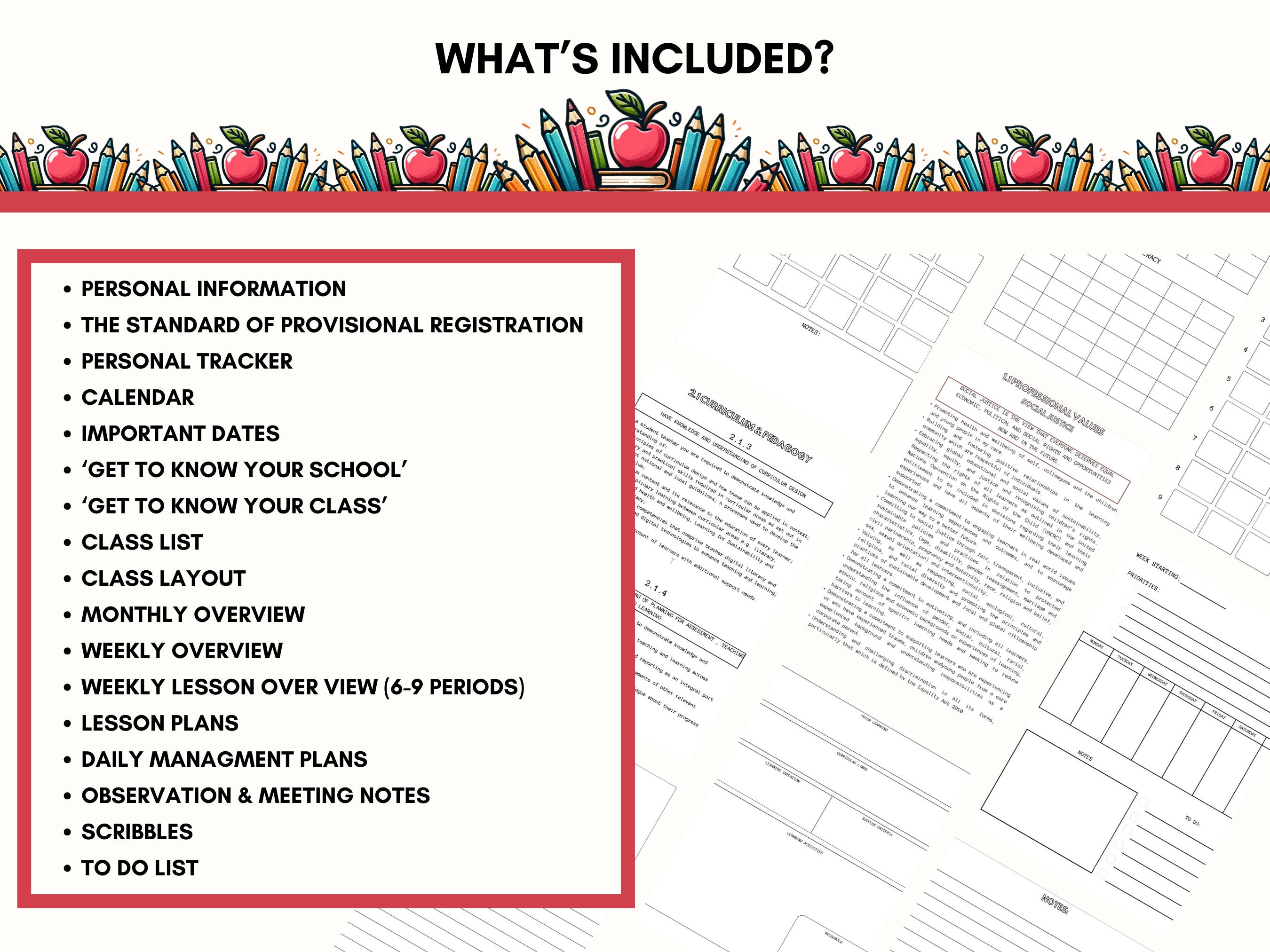 Student Teacher Planner Bundle - Etsy