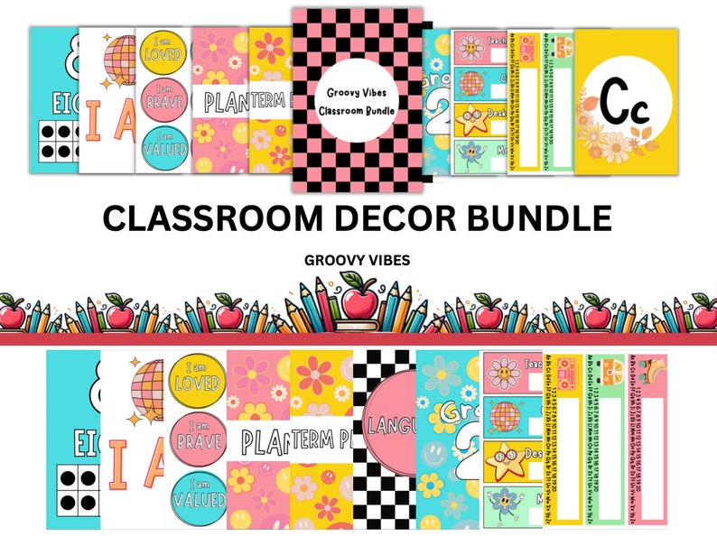 Groovy Vibes - Classroom Decor Bundle - Etsy