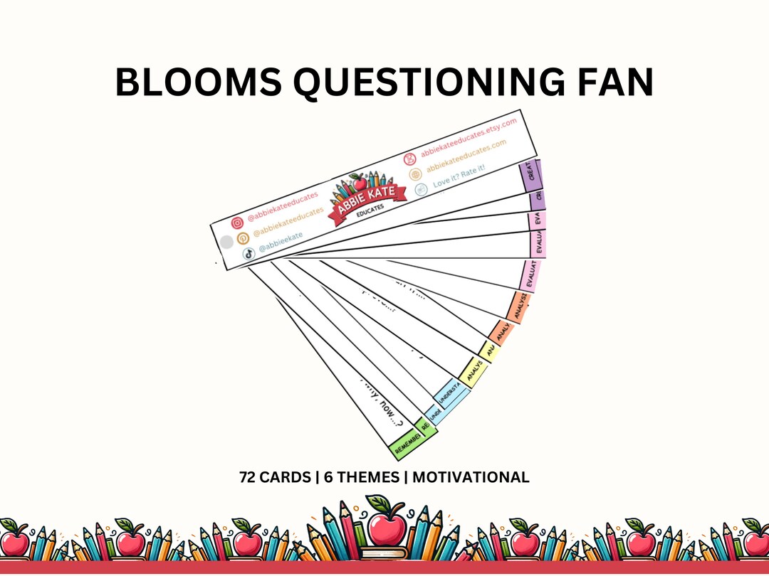 Bloom's Taxonomy Questioning Fan - Etsy