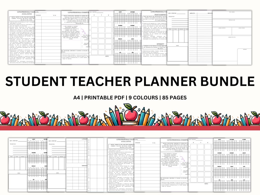 Student Teacher Planner Bundle - Etsy