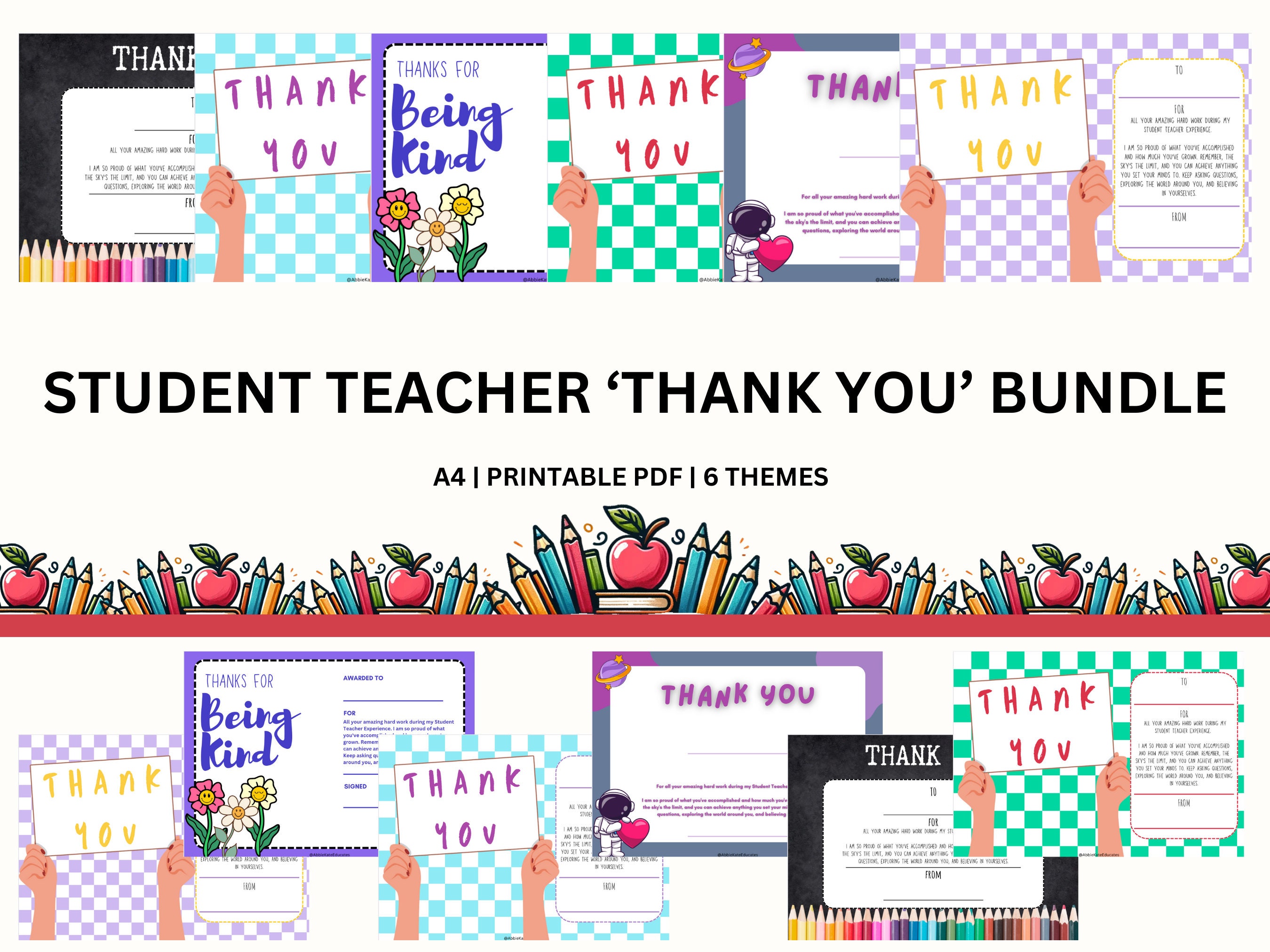 Student Teacher 'thank You' Certificates - Etsy