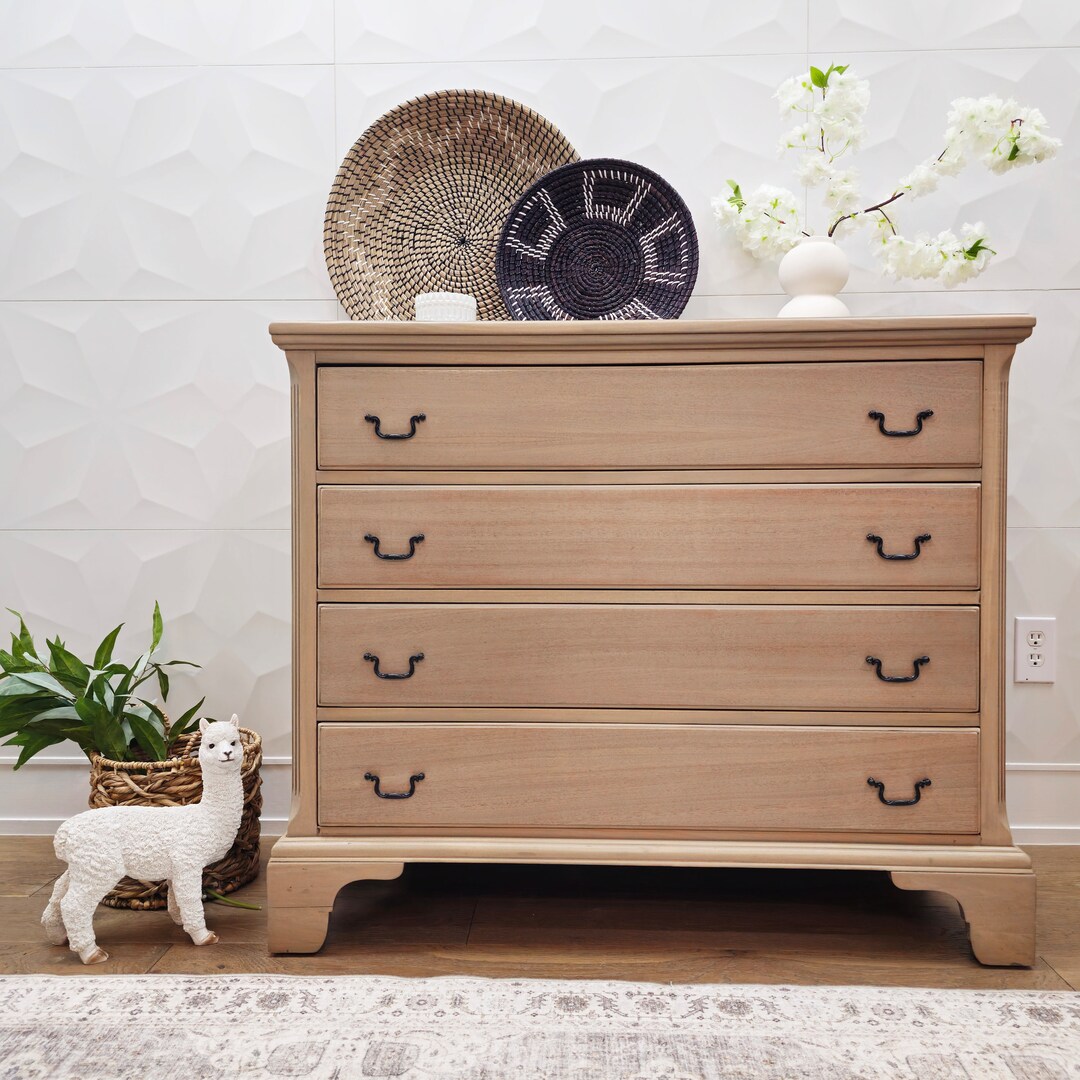 Vintage Cherry Wood Chest of Drawers, Solid Wood, Pottery Barn Look ...