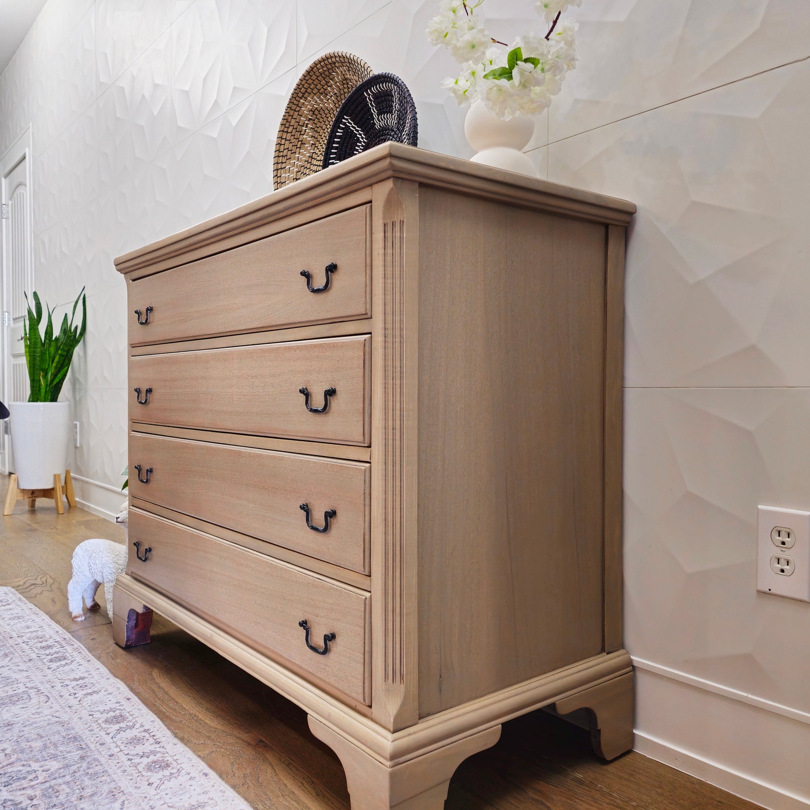 Vintage Cherry Wood Chest of Drawers, Solid Wood, Pottery Barn Look ...
