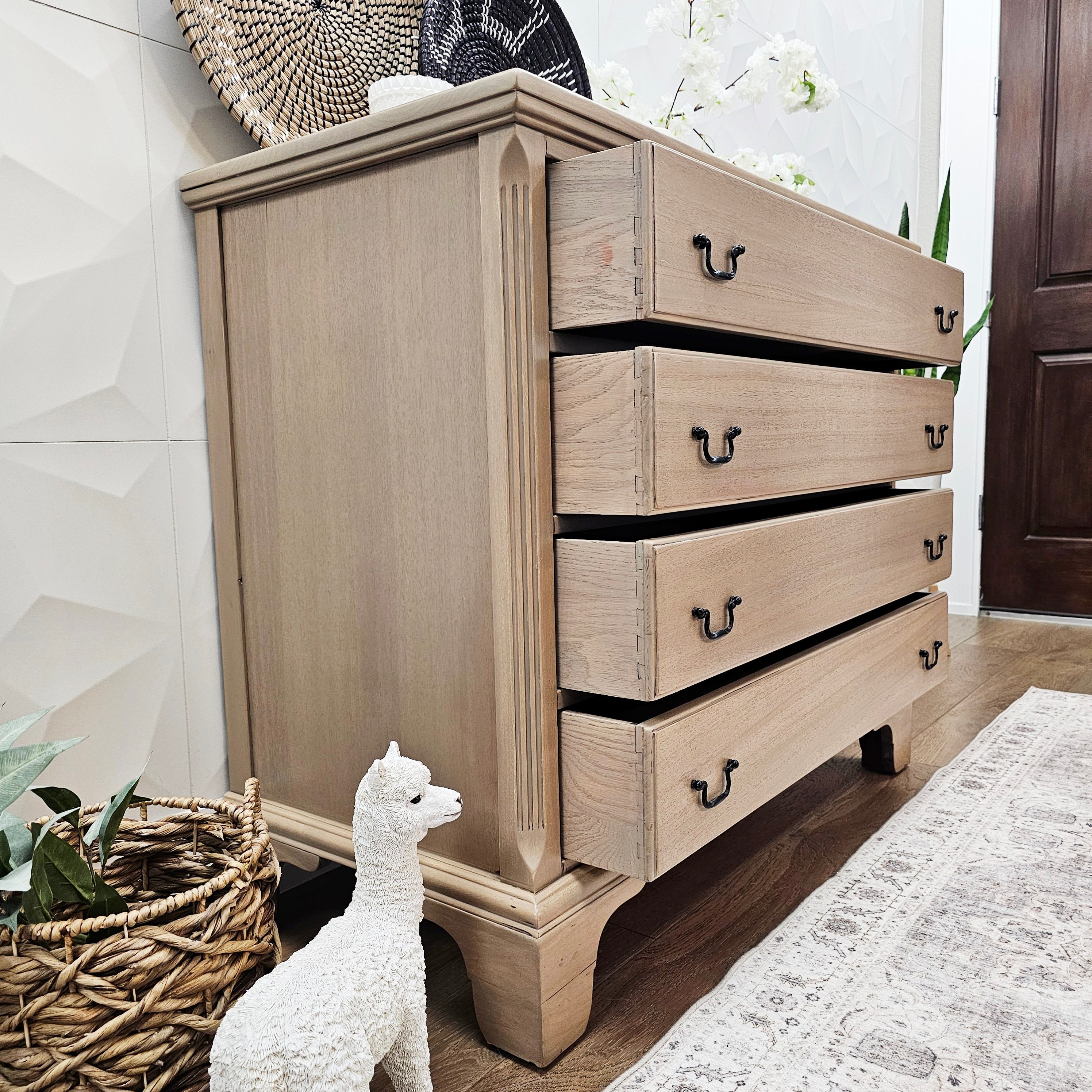 Vintage Cherry Wood Chest of Drawers, Solid Wood, Pottery Barn Look ...