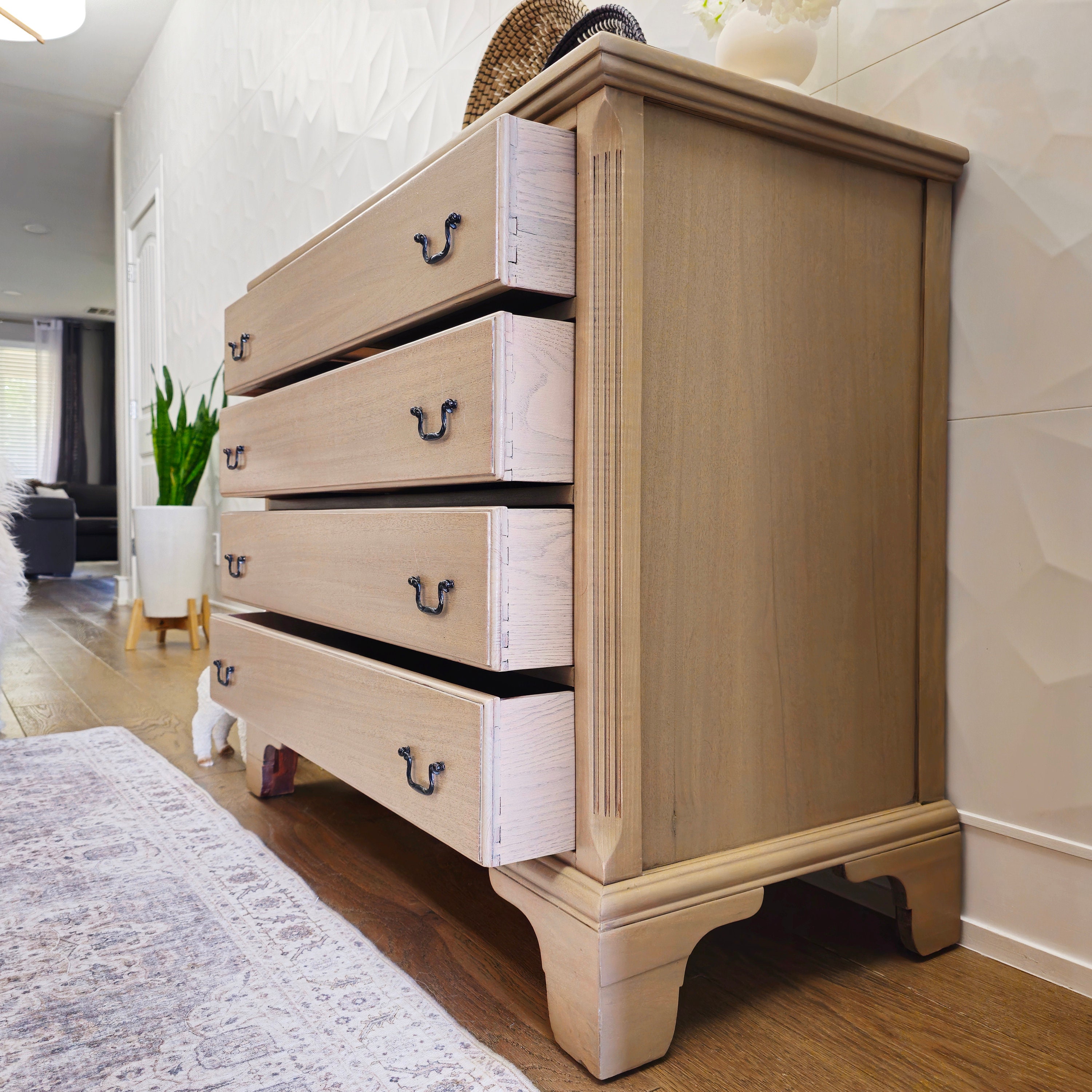 Vintage Cherry Wood Chest of Drawers, Solid Wood, Pottery Barn Look ...