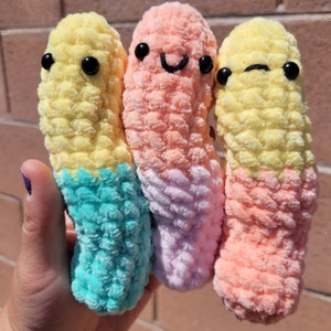 Crocheted Gummy Worm - Handmade Plushie, Amigurumi, Handcrafted, Fun ...