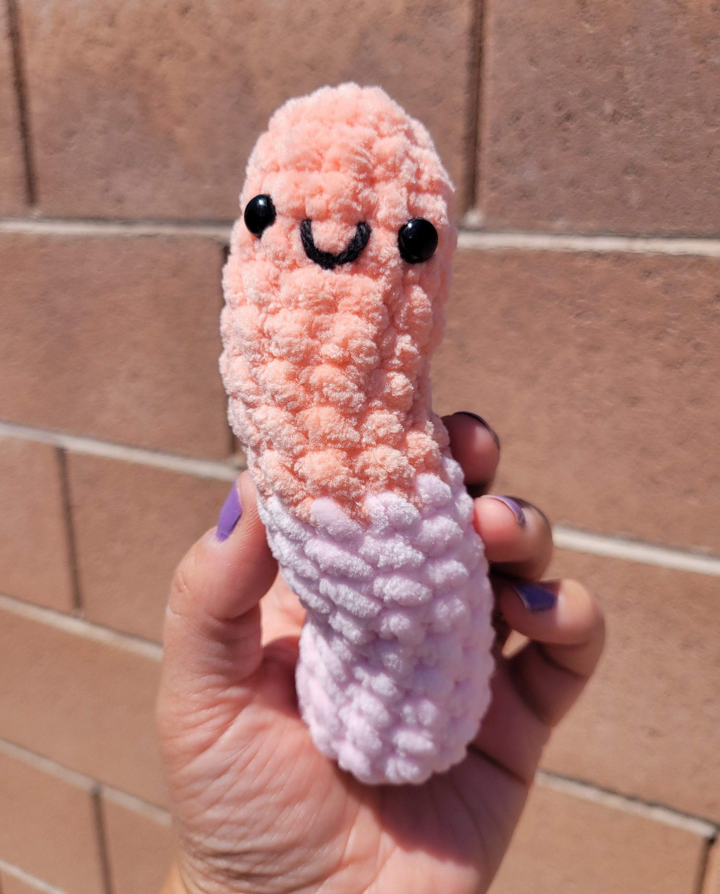 Crocheted Gummy Worm - Handmade Plushie, Amigurumi, Handcrafted, Fun ...