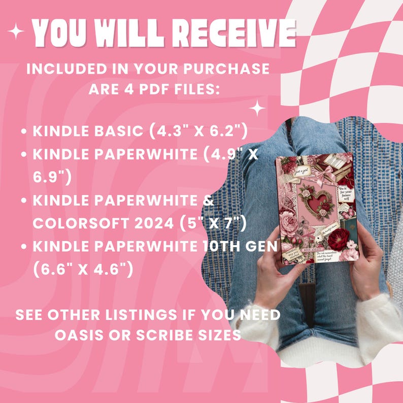 Pink Kindle Insert: Coquette Design (digital Download) - Etsy