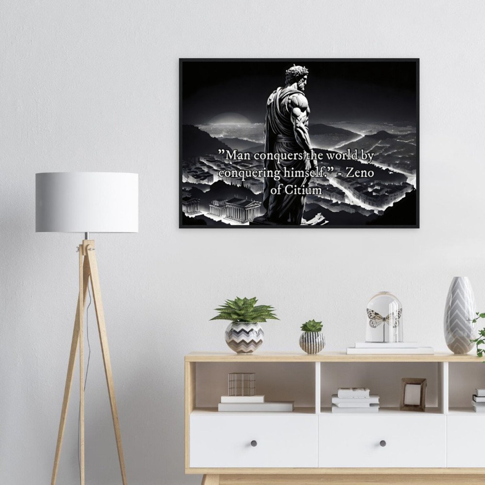 Stoic Wall Art - "man Conquers the World by Conquering Himself" - Etsy
