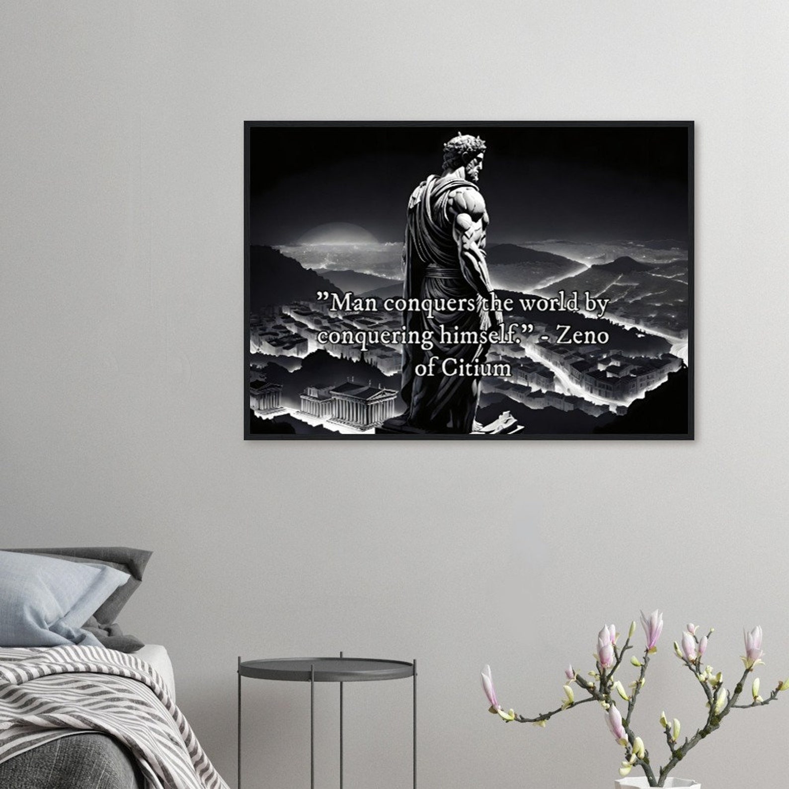 Stoic Wall Art - "man Conquers the World by Conquering Himself" - Etsy
