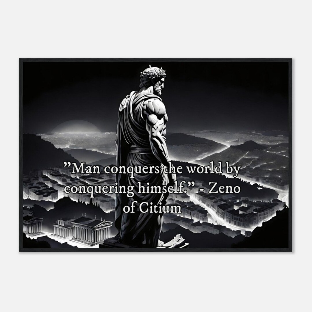 Stoic Wall Art - "man Conquers the World by Conquering Himself" - Etsy
