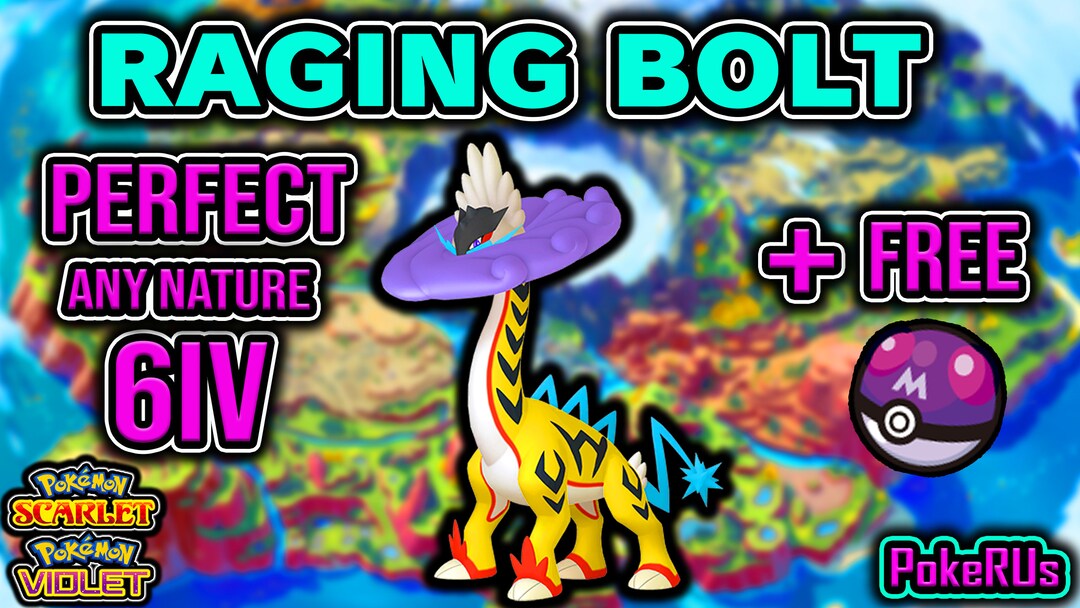 6IV & EV Trained: Raging Bolt Pokémon Scarlet and Violet Legendary ...
