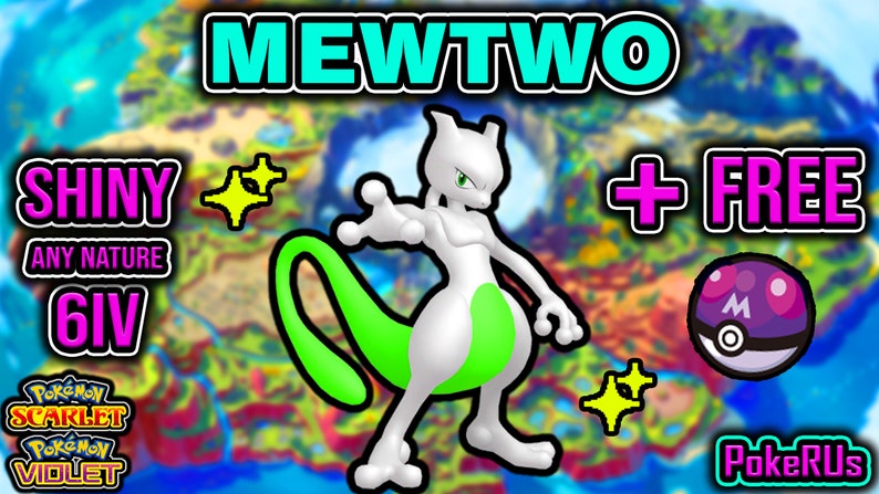 SHINY 6IV & EV Trained Mewtwo Pokémon Scarlet and Violet, Sword and ...