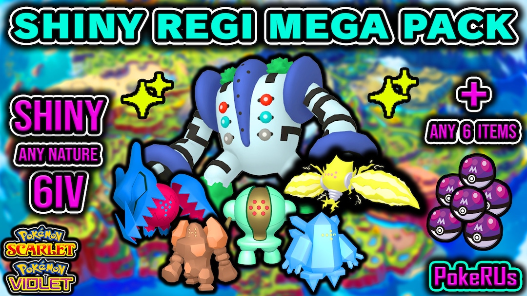 SHINY 6iv, Ev Trained Regi MEGA PACK (regirock, Regice, Registeel, Regigigas, Regidrago ...
