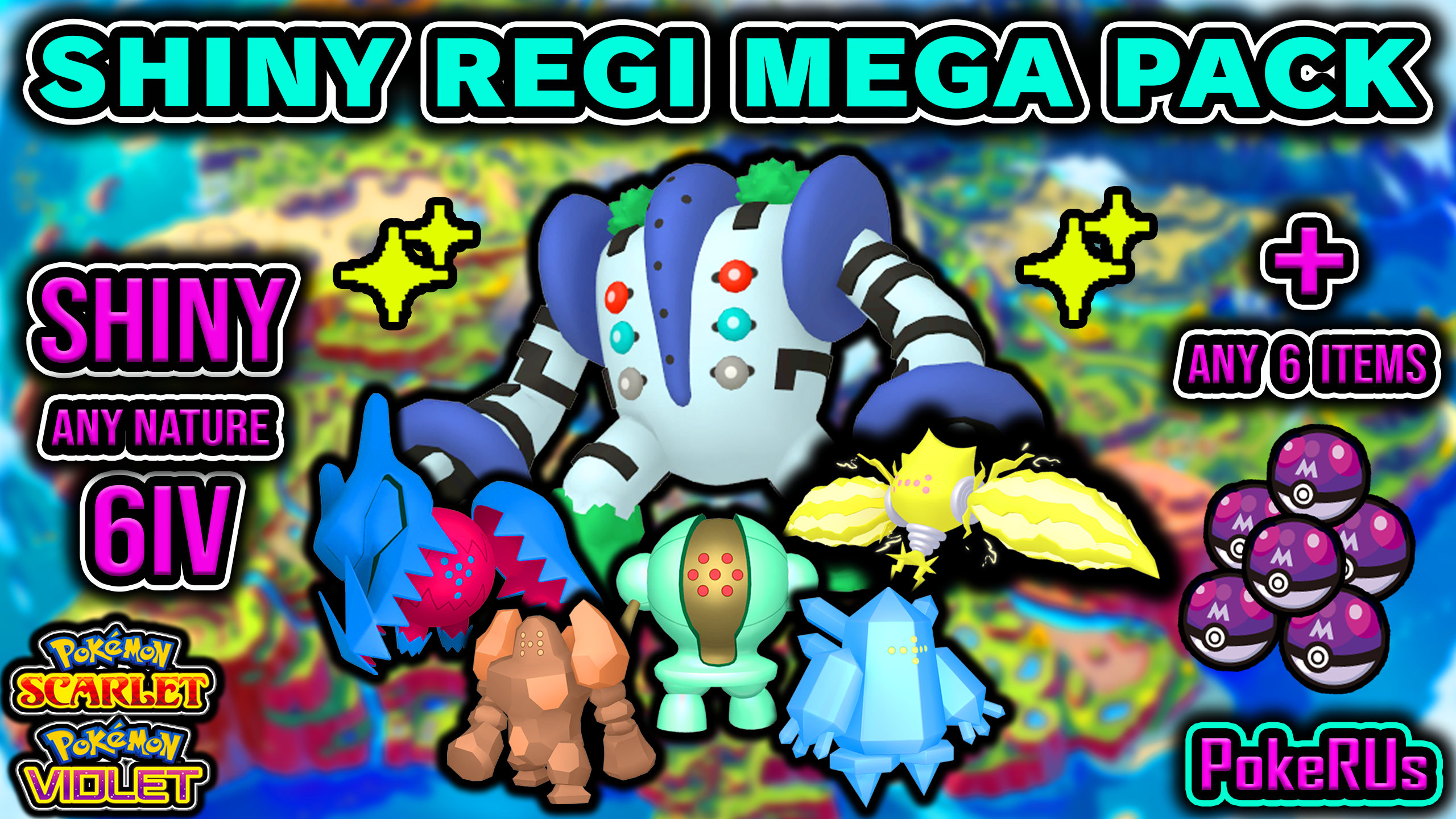 SHINY 6iv, Ev Trained Regi MEGA PACK (regirock, Regice, Registeel ...
