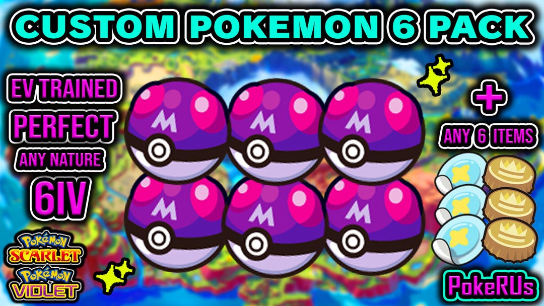Any 6 Shiny/non-shiny 6IV & EV Trained Pokémon (6 Pack) Custom Order ...