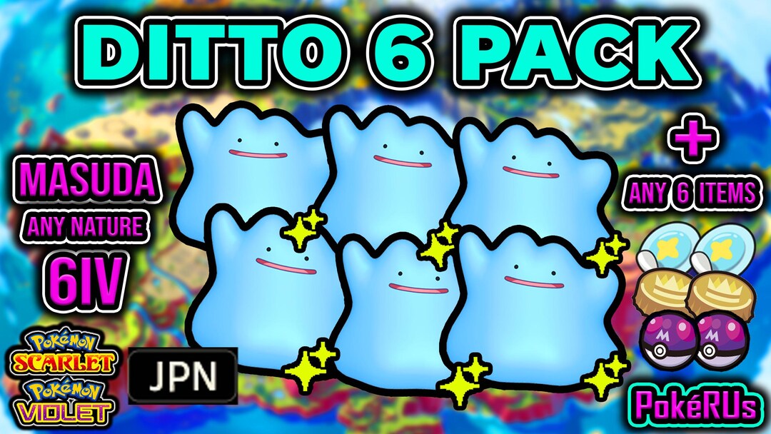 6IV Shiny Ditto Masuda Japanese Breeding X6 Pack Pokémon Scarlet and ...