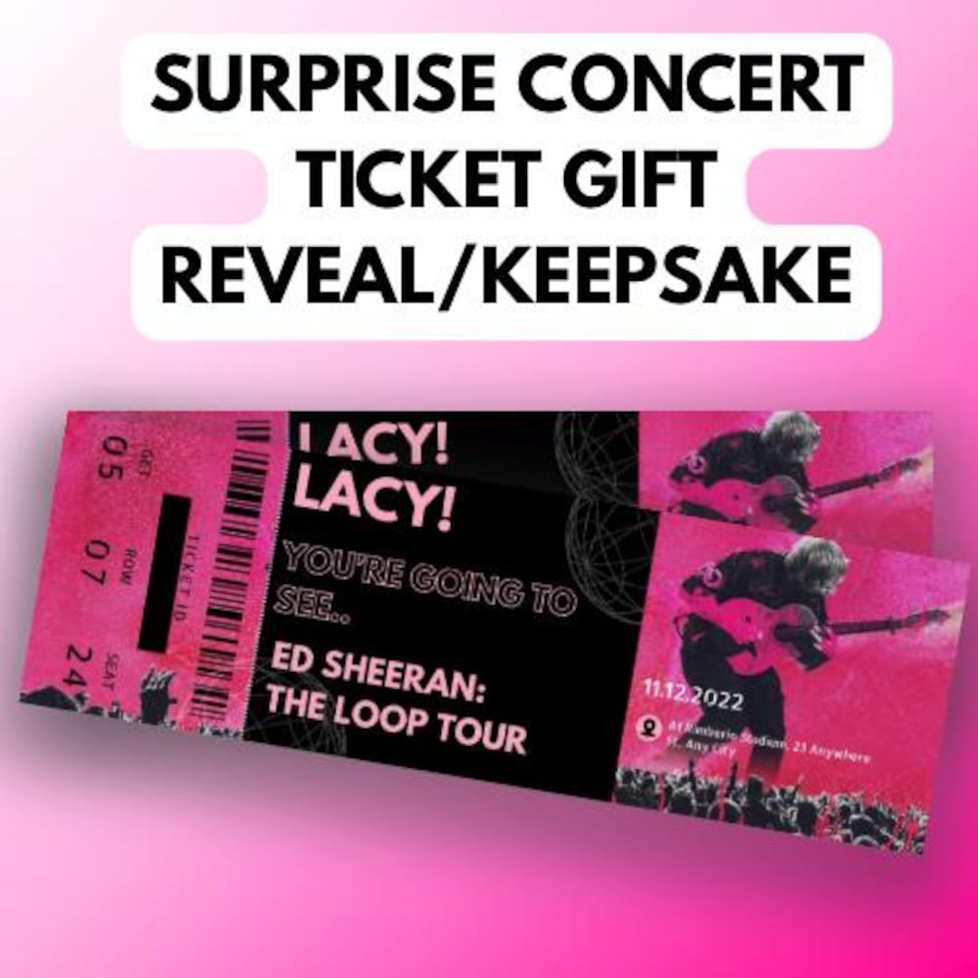 Surprise 2025 Ed Sheeran Concert Ticket, Personalised Keepsake Tour ...