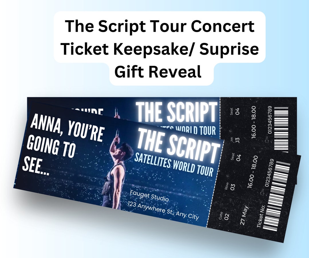 Printable the Script Tour 2024 Music Concert Show Pass Surprise Gift ...