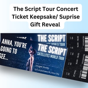Printable the Script Tour 2024 Music Concert Show Pass Surprise Gift ...