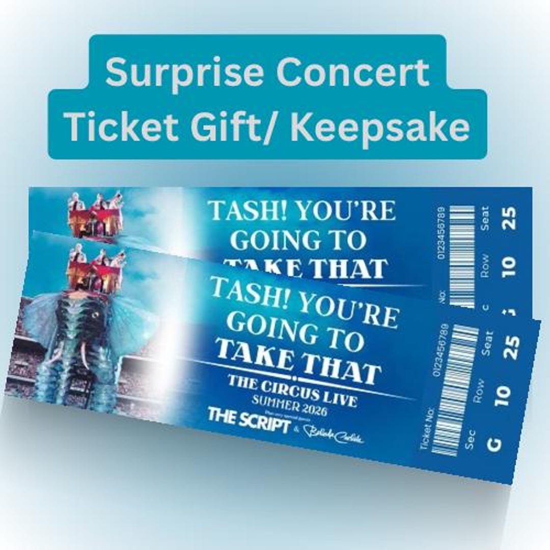 Take That Concert Ticket Keepsake, Personalized Music Gift (digital ...