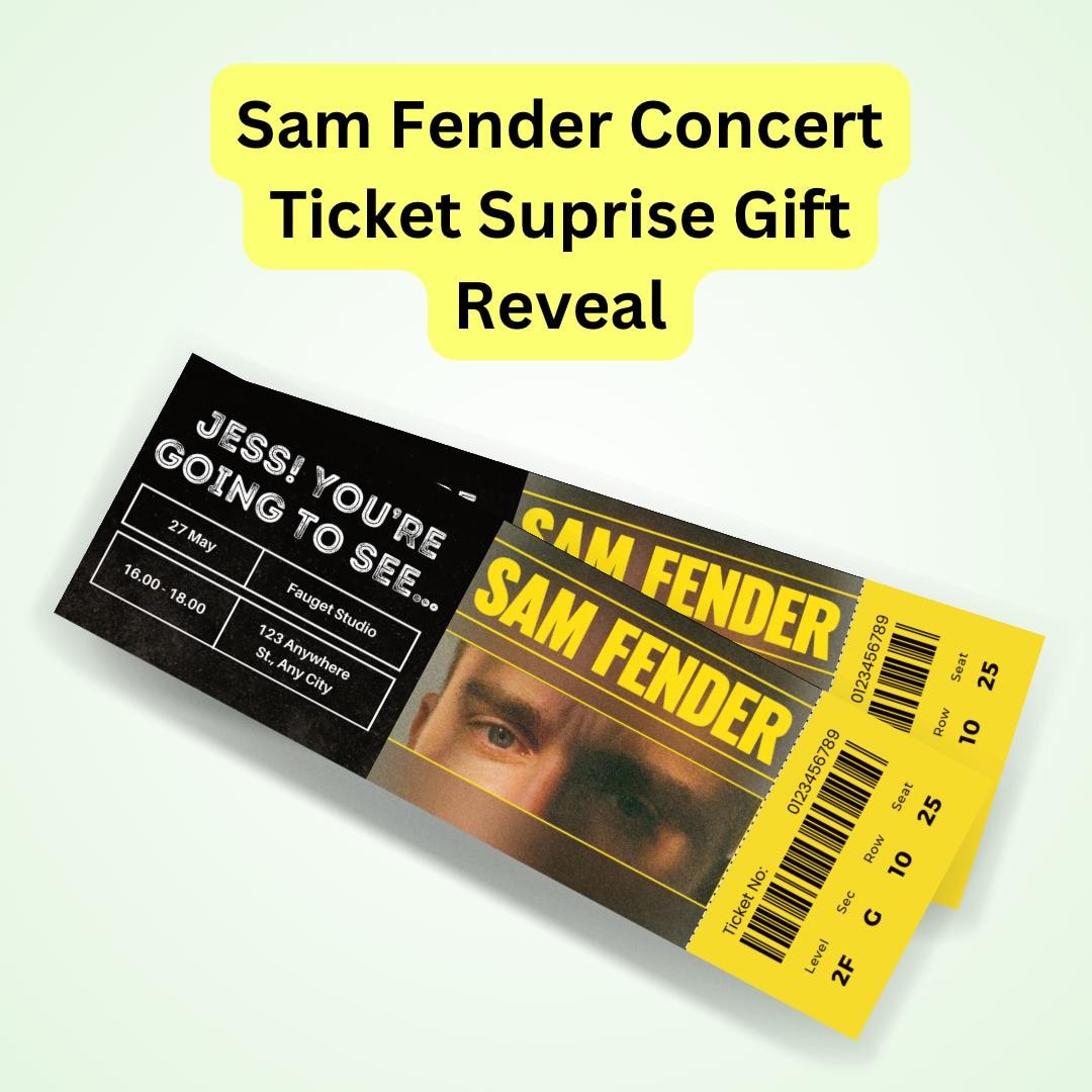 Sam Fender Suprise 2025 Concert Ticket, Personalised Keepsake Tour ...