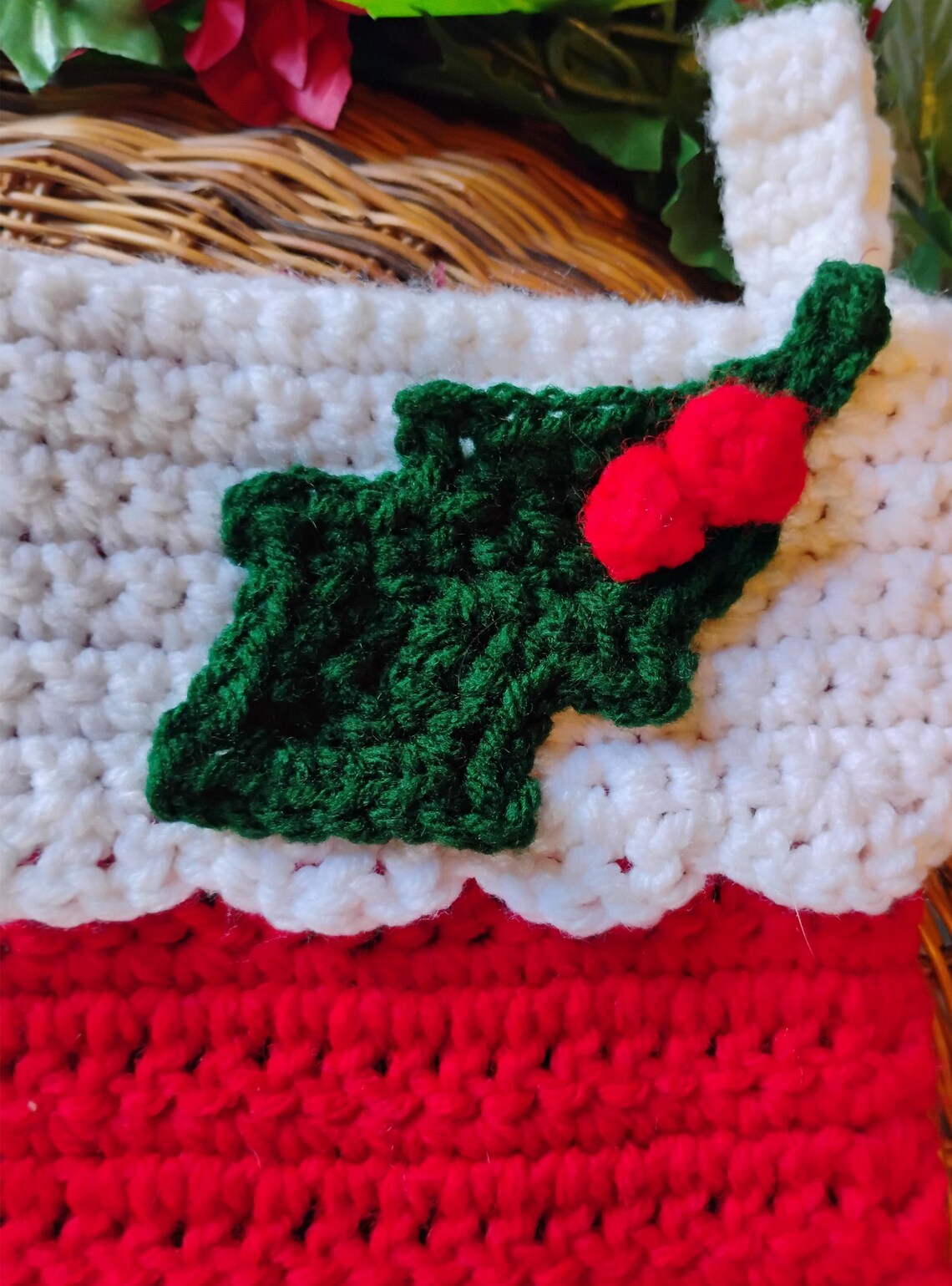 Custom Crochet Christmas Stocking With Liner and Motif - Red - Etsy