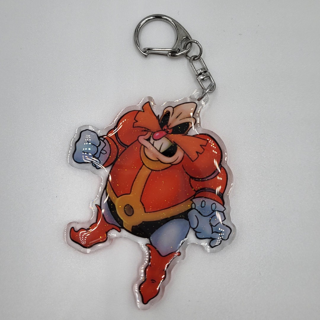 Adventures of Sonic DR ROBOTNIK Custom Acrylic Glitter Keychain 3 ...