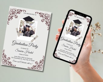 Editable Graduation Party Invitation, Convocation Invitation Template ...