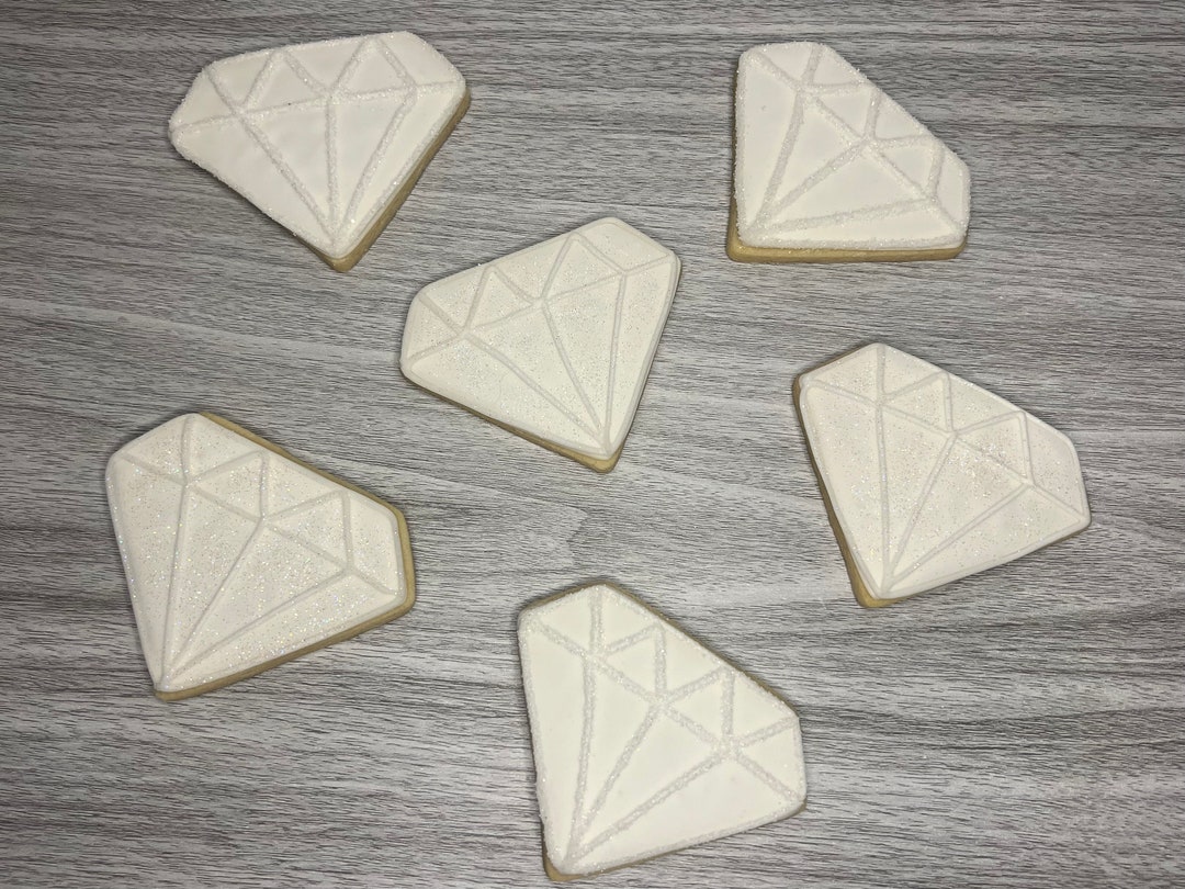 Diamond Sugar Cookies, Engagement Cookies, Bridal Cookies, Sugar ...