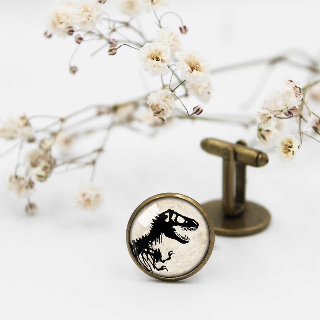 Dinosaur Cufflinks, T Rex Dinosaur Dino Fossil Bone Cuff Links, Mens ...