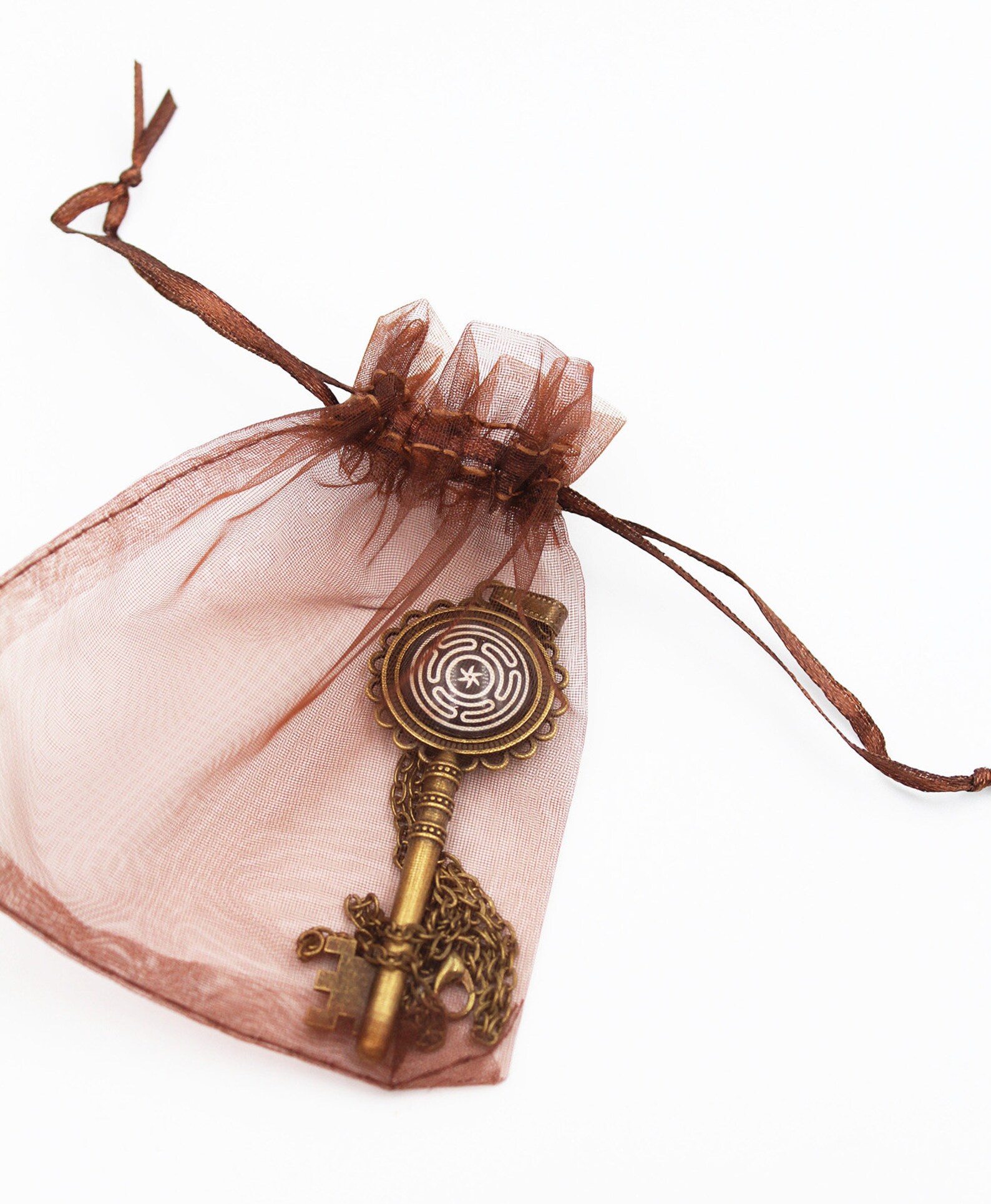 Wheel of Hekate Key Pendant Necklace, Hecate Witchcraft, Triple Moon ...