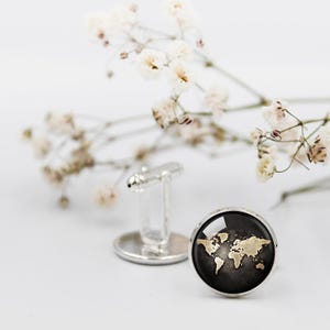 Antique World Map Cufflinks, Earth Globe Cufflinks, Travel Cufflinks ...