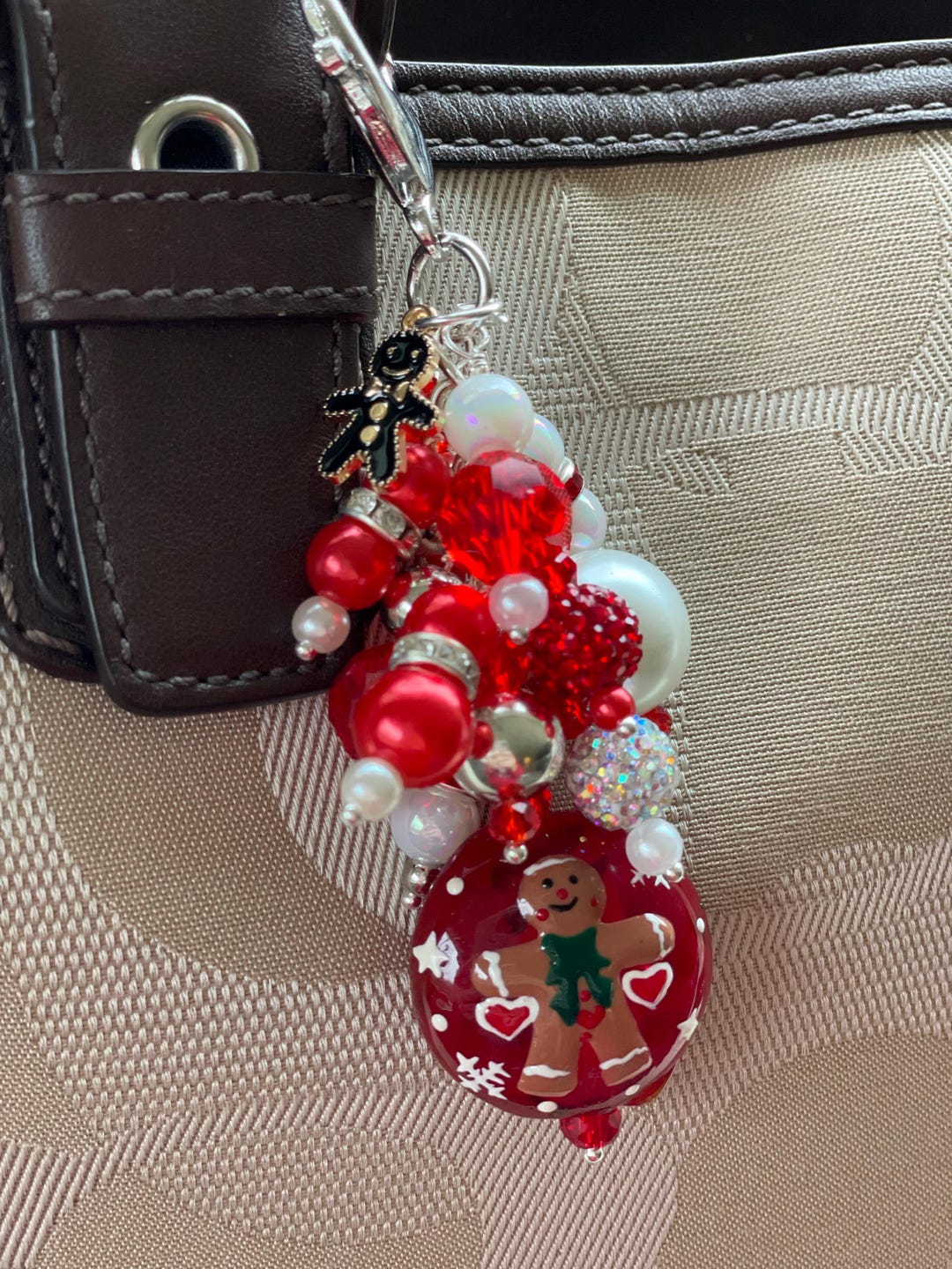Christmas Gingerbread Purse Bag Charm - Etsy