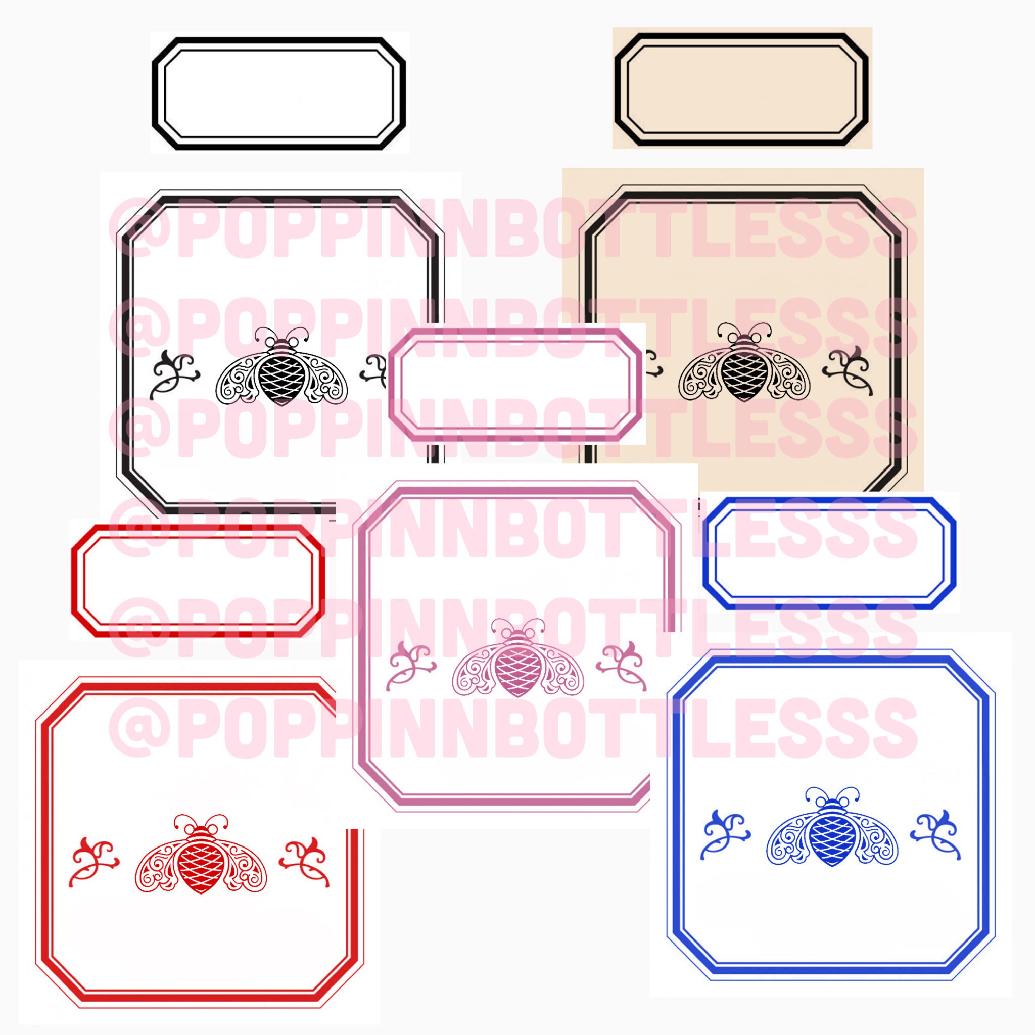 Patron Labels With Bee PNG File for Customization - Etsy