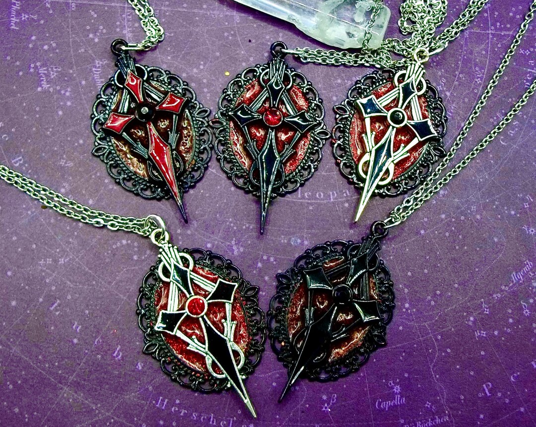 Vampire Necklace, Gothic Pendant, Dracula Amulet, Goth Necklace, Gothic ...