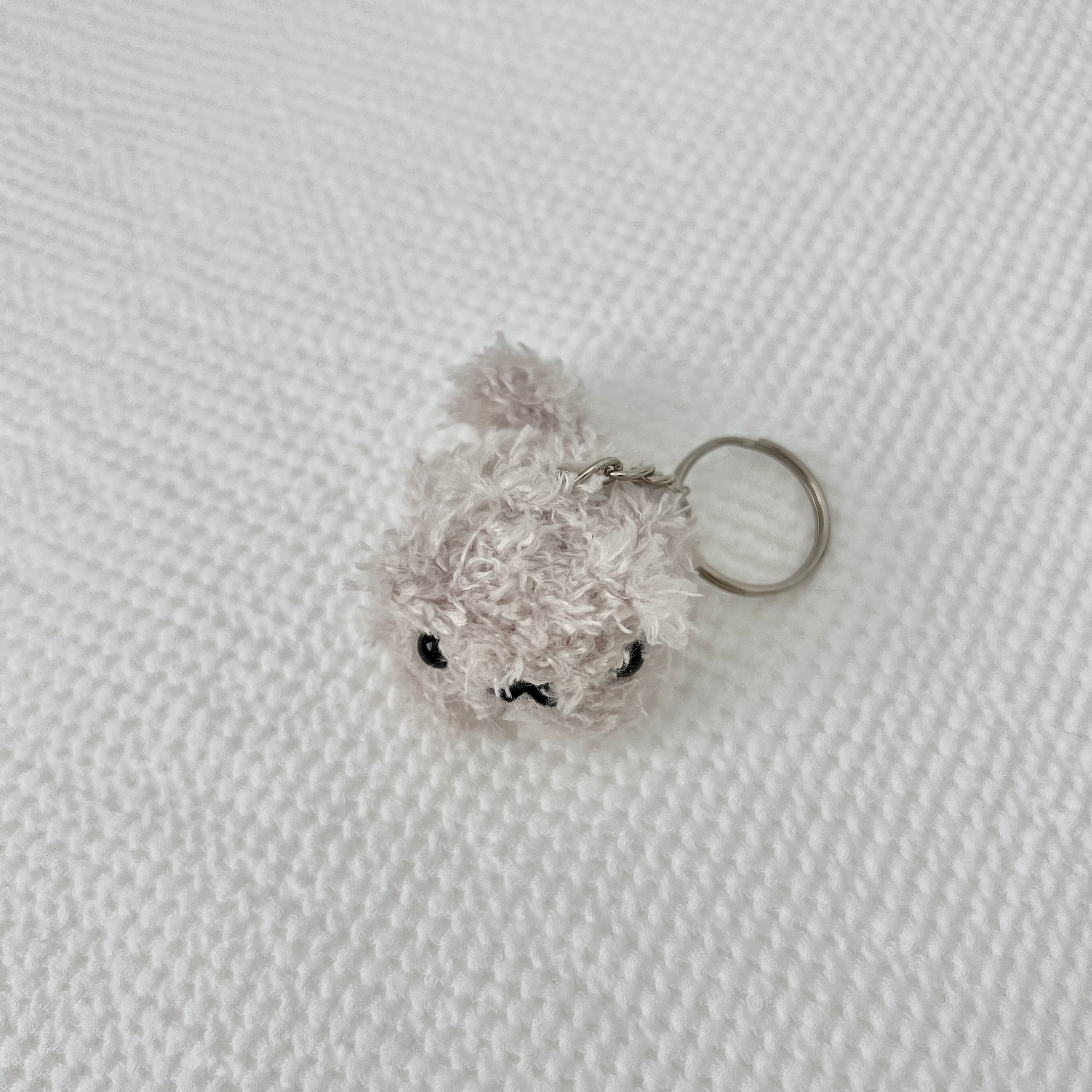 Mini Fluffy Cat Keychain, Small Cat Keychain, Crochet Cat Keychain ...