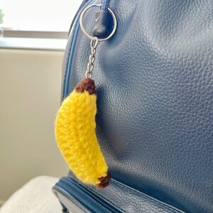 Cute Crochet Banana Keychain, Small Handmade Banana Keychain, Banana ...