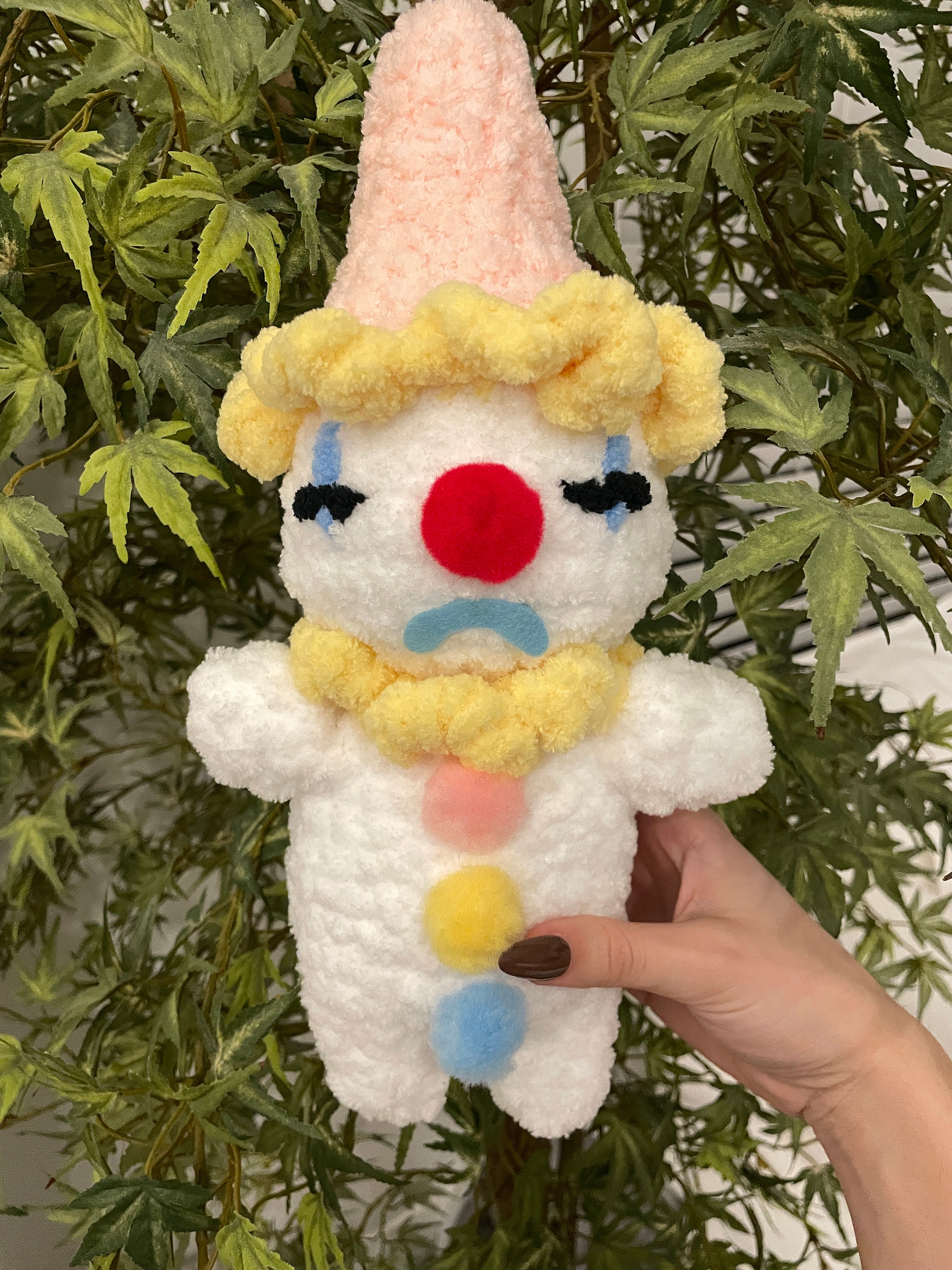 Sad Clown Man Plushie, Crochet Clown, Cute Handmade Clown, Crochet ...