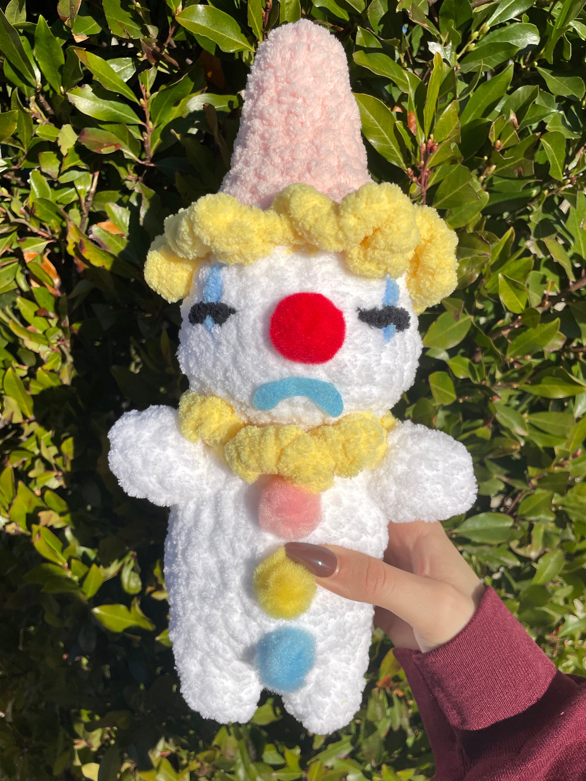 Sad Clown Man Plushie, Crochet Clown, Cute Handmade Clown, Crochet ...
