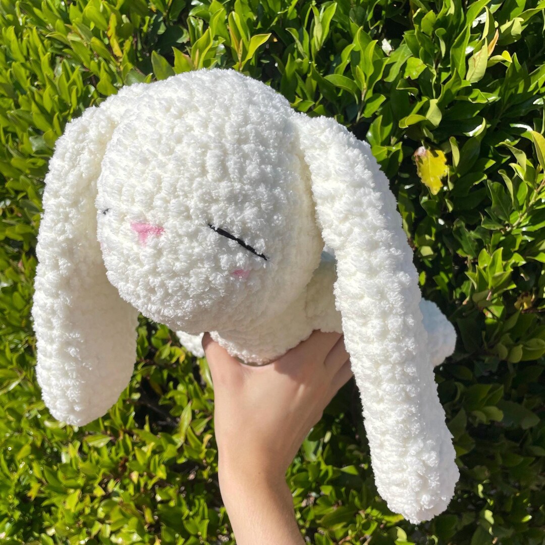 Jumbo Crochet Sleepy Bunny, Fluffy Bunny, Lazy Sleepy Bunny Plushie ...