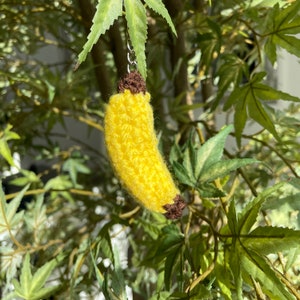 Cute Crochet Banana Keychain, Small Handmade Banana Keychain, Banana ...