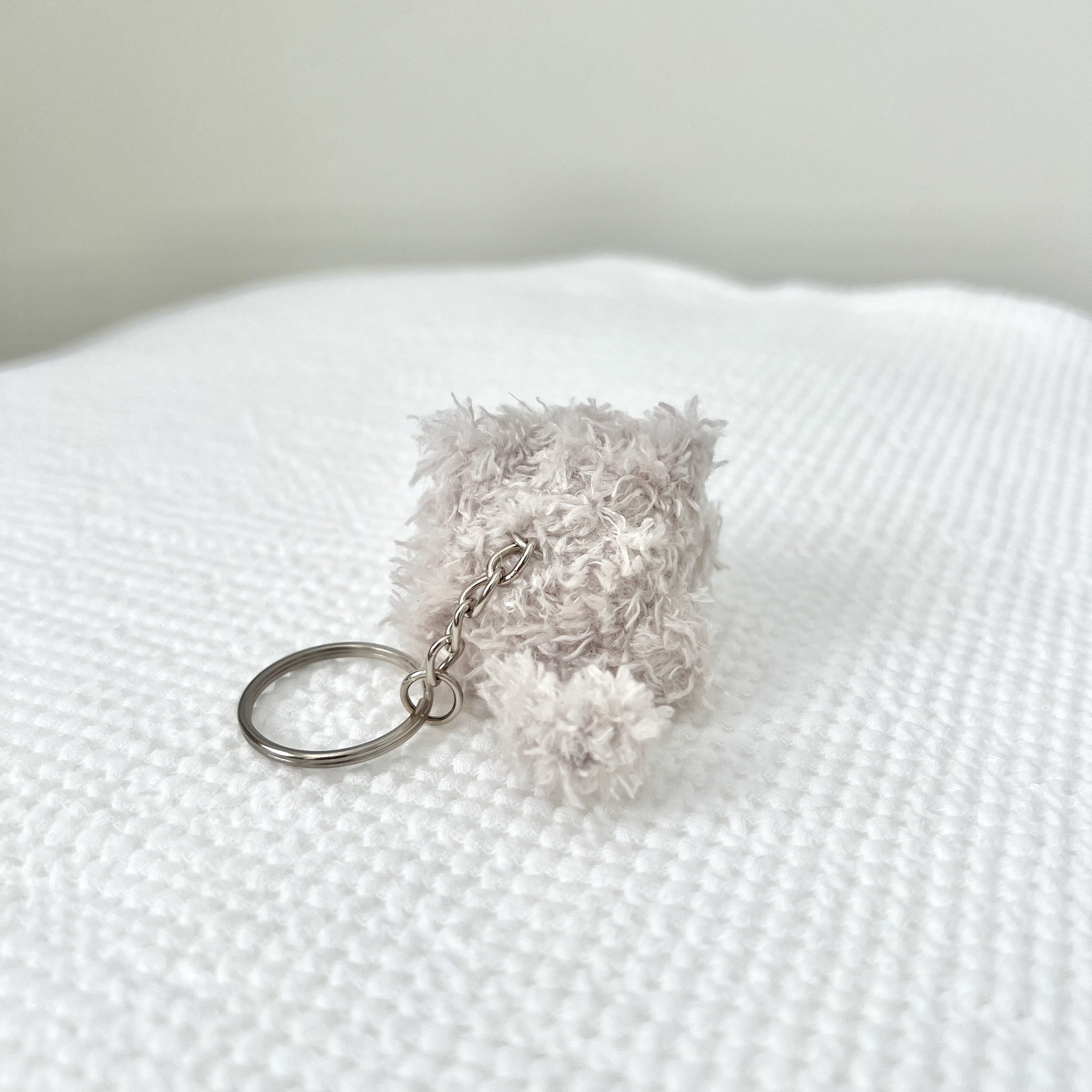 Mini Fluffy Cat Keychain, Small Cat Keychain, Crochet Cat Keychain ...