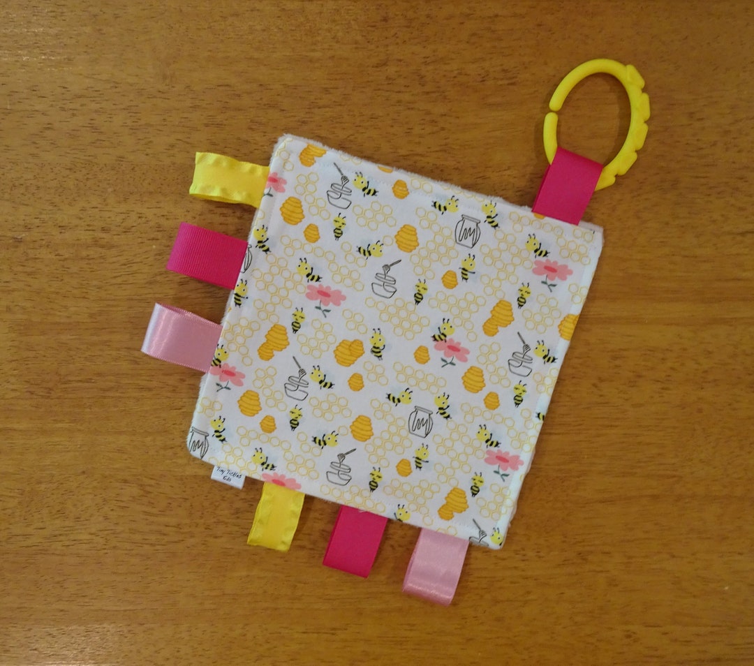 Bumble Bee Crinkle Toy, Teething Blanket, Lovey for Baby, Baby Toy ...