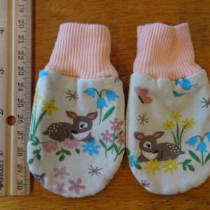 Woodland Baby Mittens, No Scratch Mittens, Newborn Baby Mittens, Fawn ...