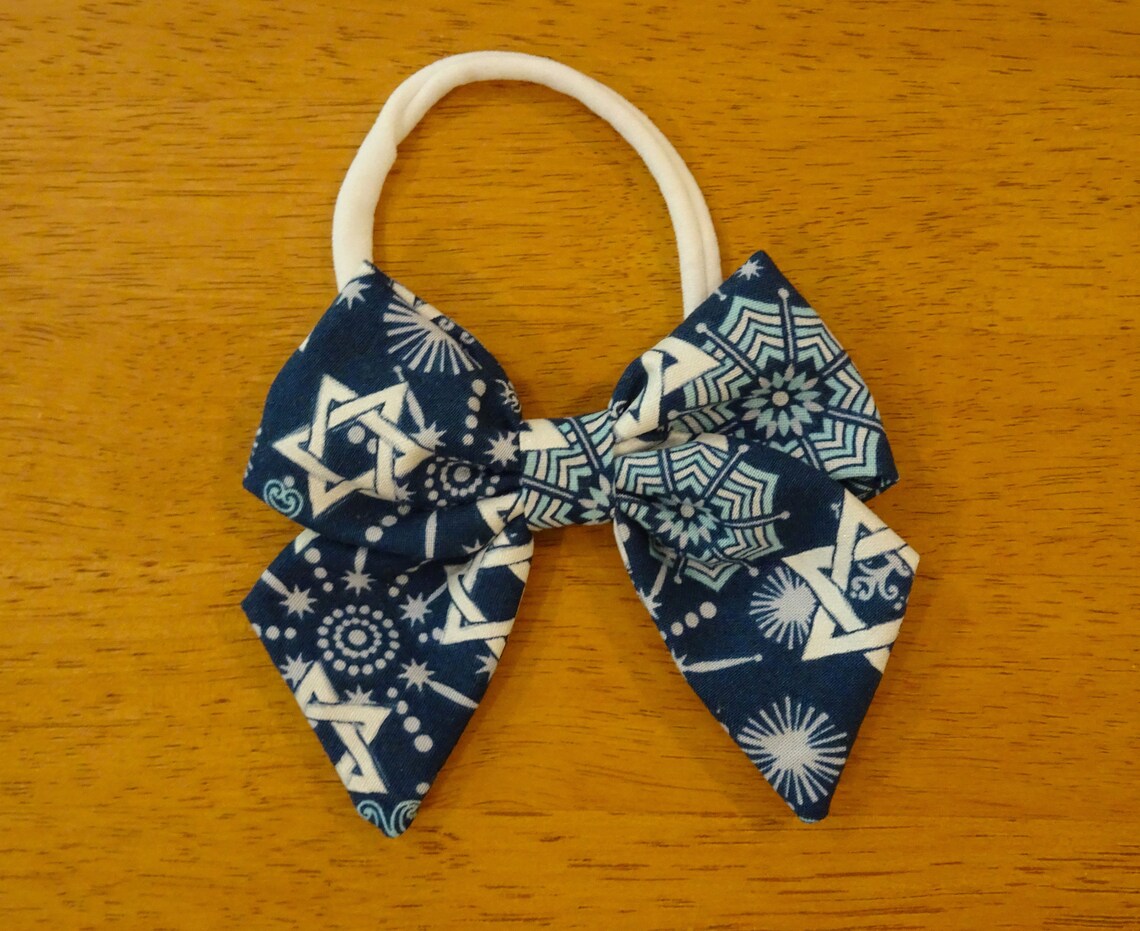 Hanukkah Baby Bow Headband, Star of David Baby Bow, Snowflake Baby ...
