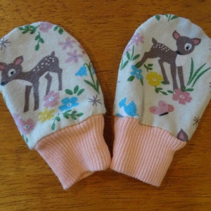 Woodland Baby Mittens, No Scratch Mittens, Newborn Baby Mittens, Fawn ...